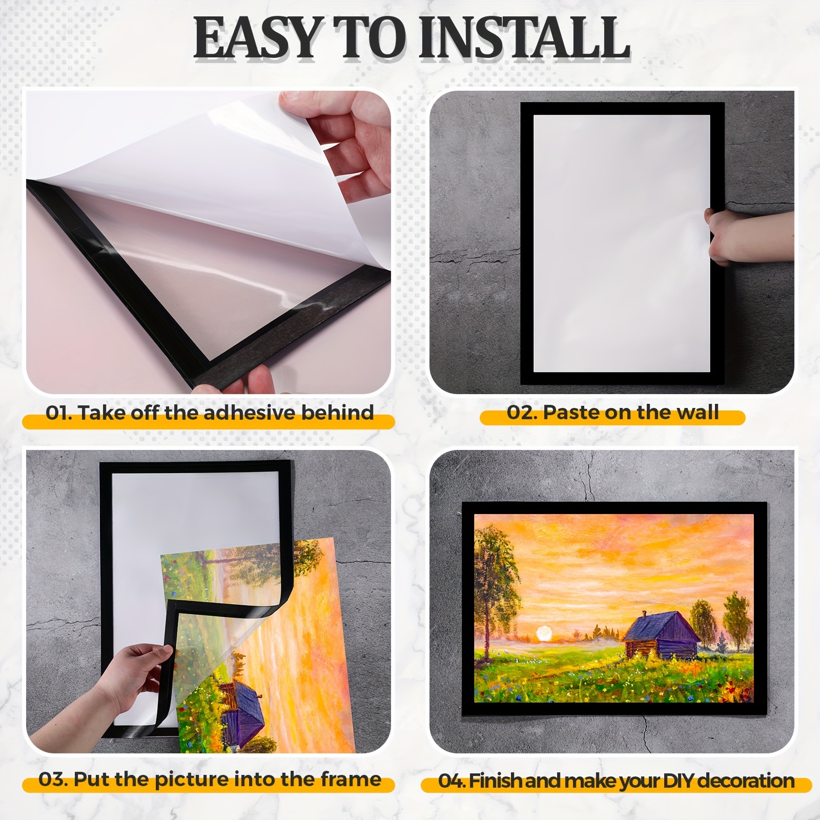 Magnetic Diamond Painting Frames Black Plastic Craft - Temu