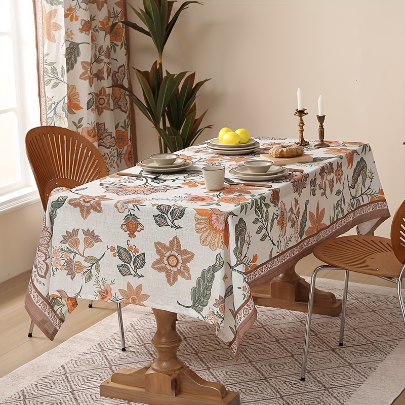 tablecloth retro style autumn theme table cloth rectangle - Temu Canada