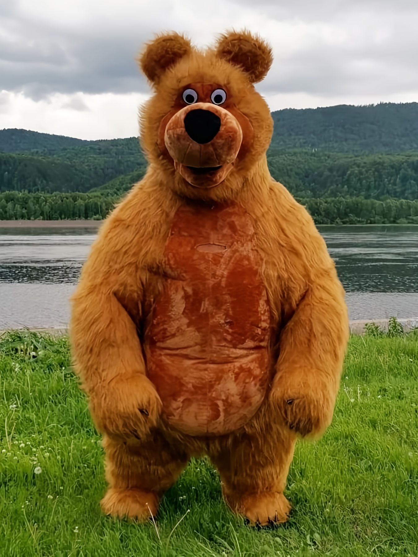 Men's Inflatable Bear Mascot Costume, Full Body Animal Cartoon ...