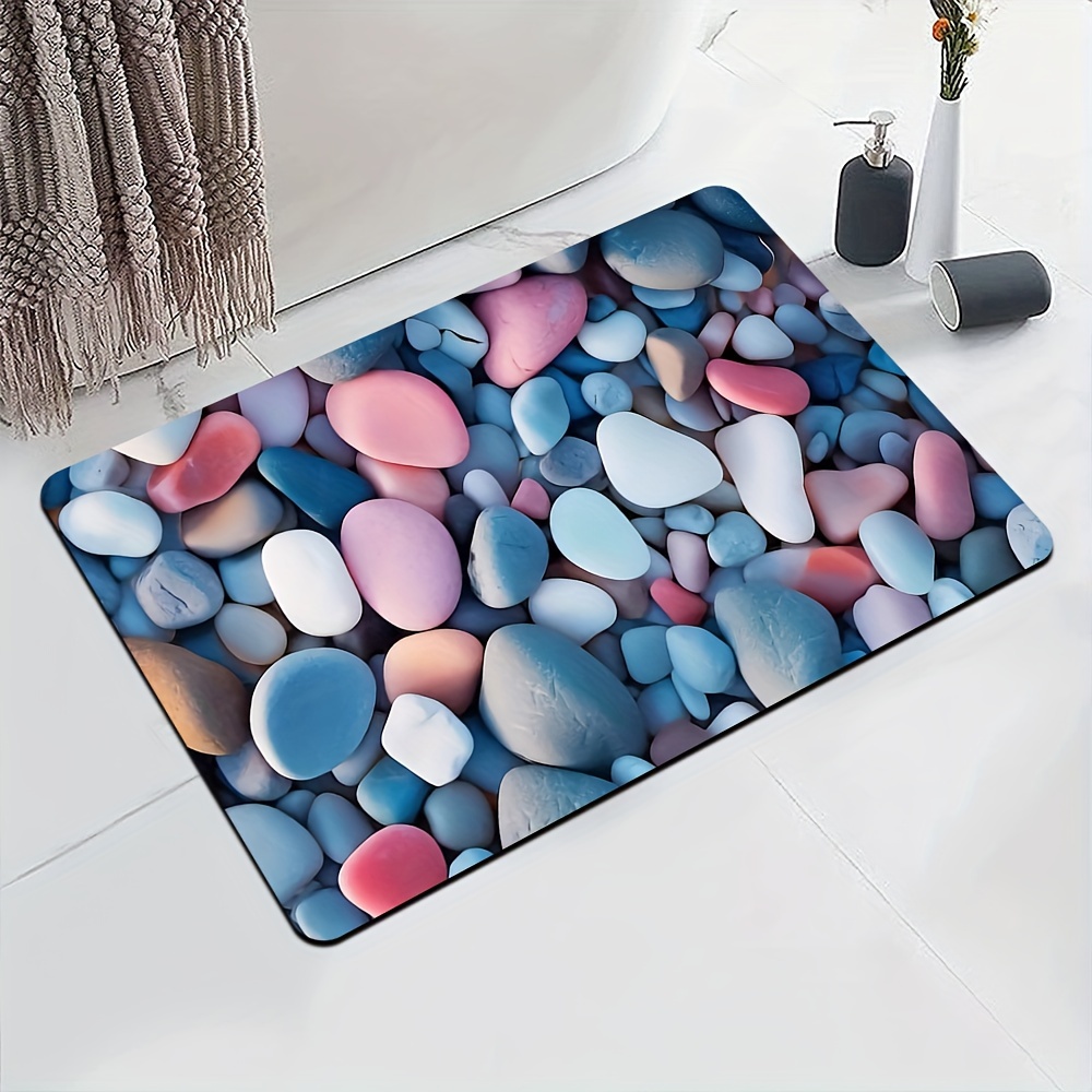 Rectangular Non slip Bath Rug Pebble Pattern Machine - Temu