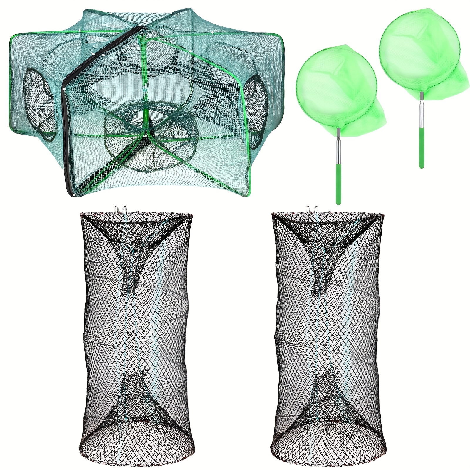 Minnow Trap Foldable Fishing Trap Cylindrical Hexagon - Temu