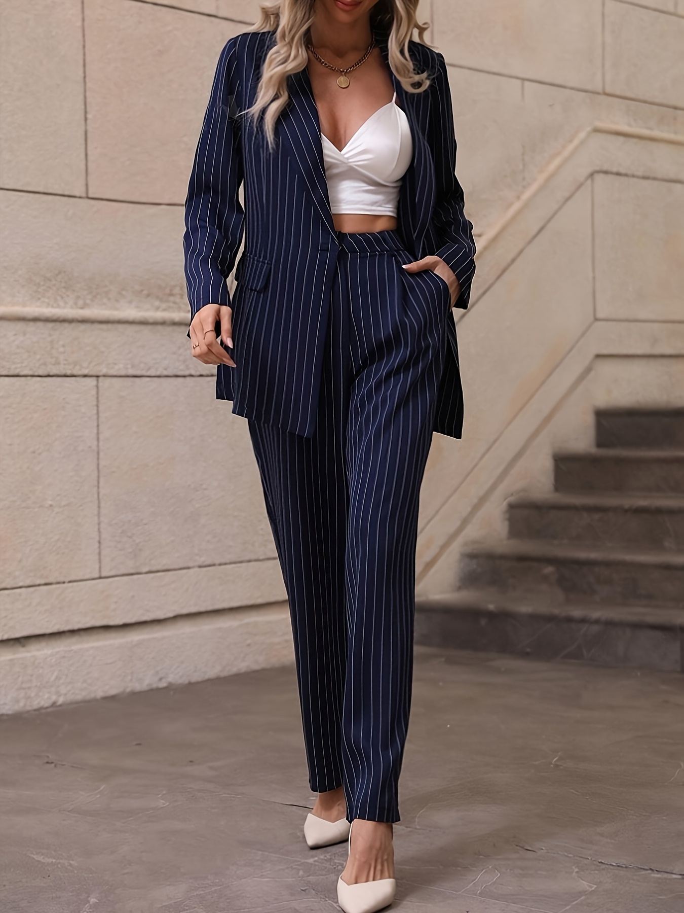 two piece pant suit sold on Temu United States