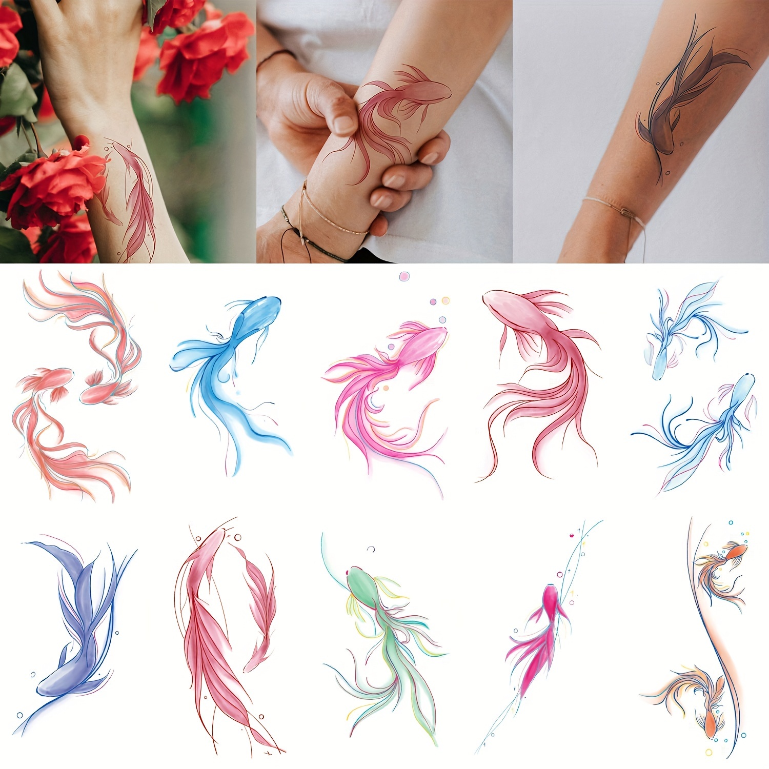 Tatuaje De Koi En Acuarela Lámina Artística Con La Obra «pez Koi