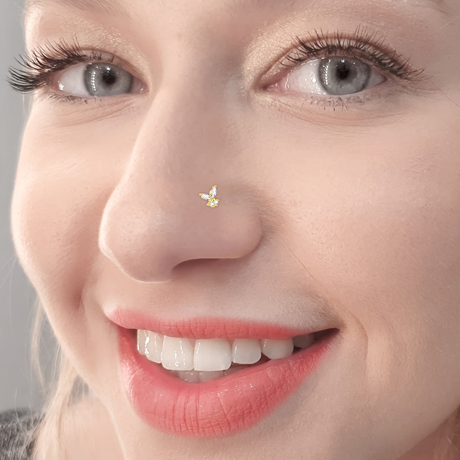 Stainless Steel Nose Rings Hoops Studs Flower Heart L Shaped - Temu