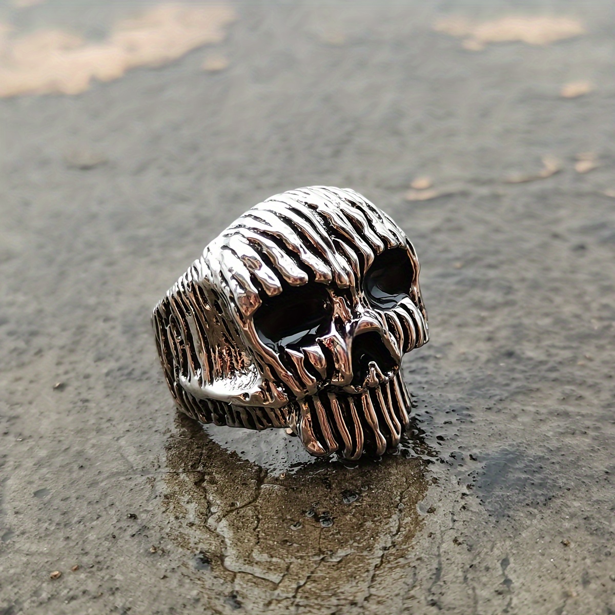 Cool Skull Head Men's Rock Punk Jewelry Ring Retro Skull - Temu United ...