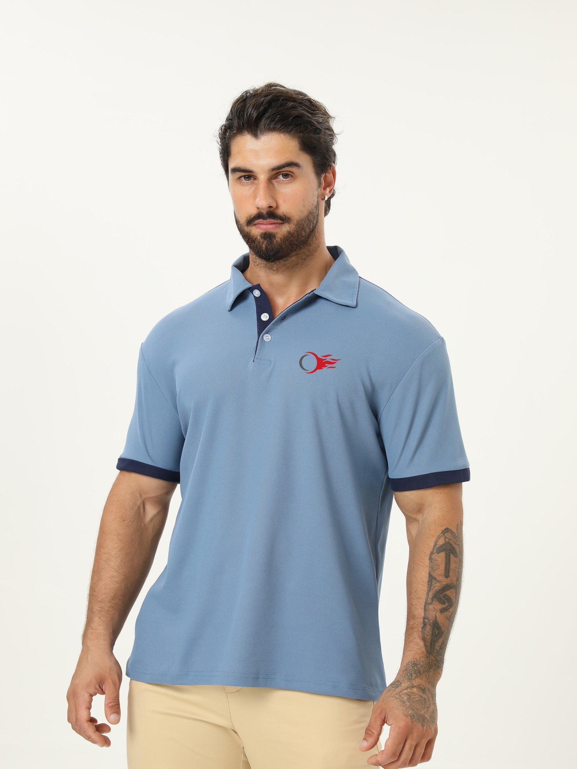 Fire Pattern Print Men's Short Sleeve Lapel Shirts - Temu Canada