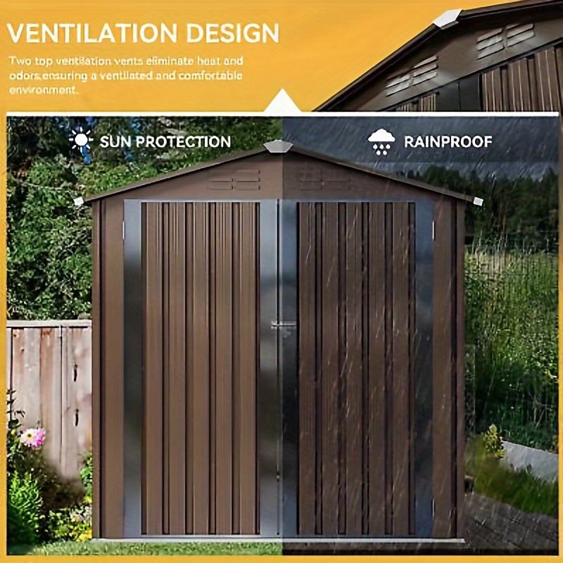 Outdorbliss Outdoor Storage Shed 6x4ft Heavy Duty Metal Tool Sheds ...