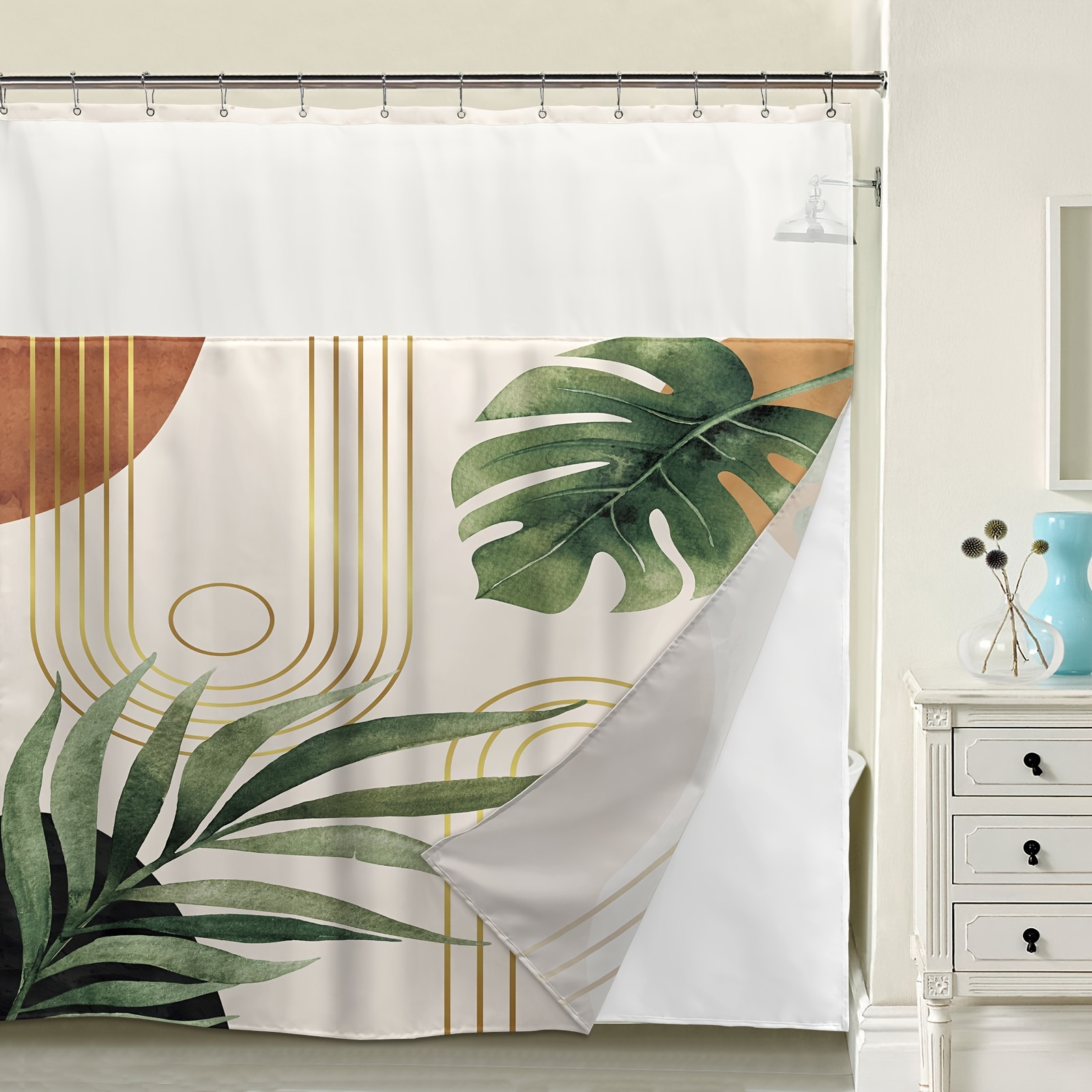 Palm leaf shower curtain store