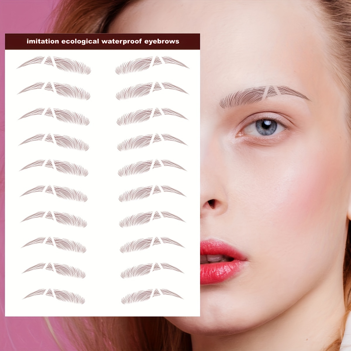 1 Hoja 6d Marrón Imitado Ceja Rota Temporal Tatuaje Pegatina - Temu Mexico