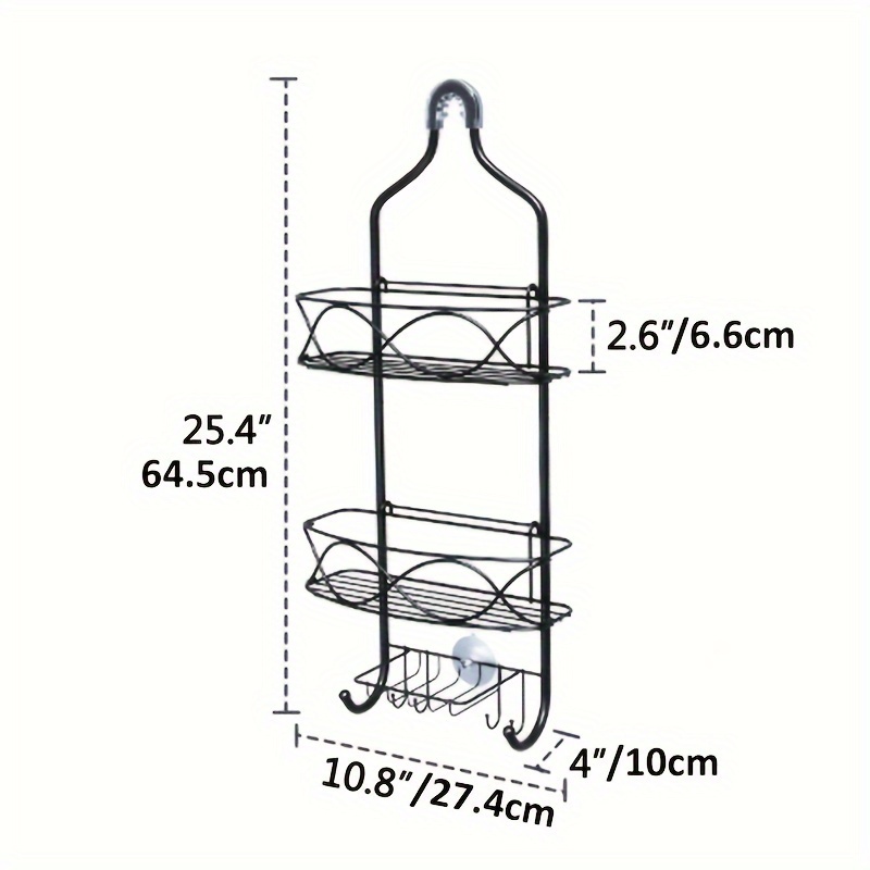 hanging shower caddy shower head black rust proof metal - Temu Australia