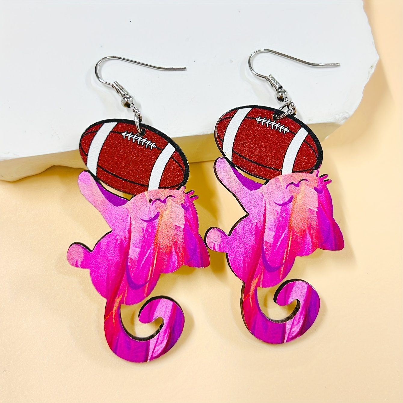 Cute Cat Drop Earrings Cartoon Sports Football Volleyball - Temu United ...