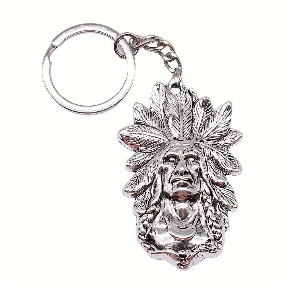 Retro Native American Pendant Keychain Alloy Key Chain - Temu New Zealand