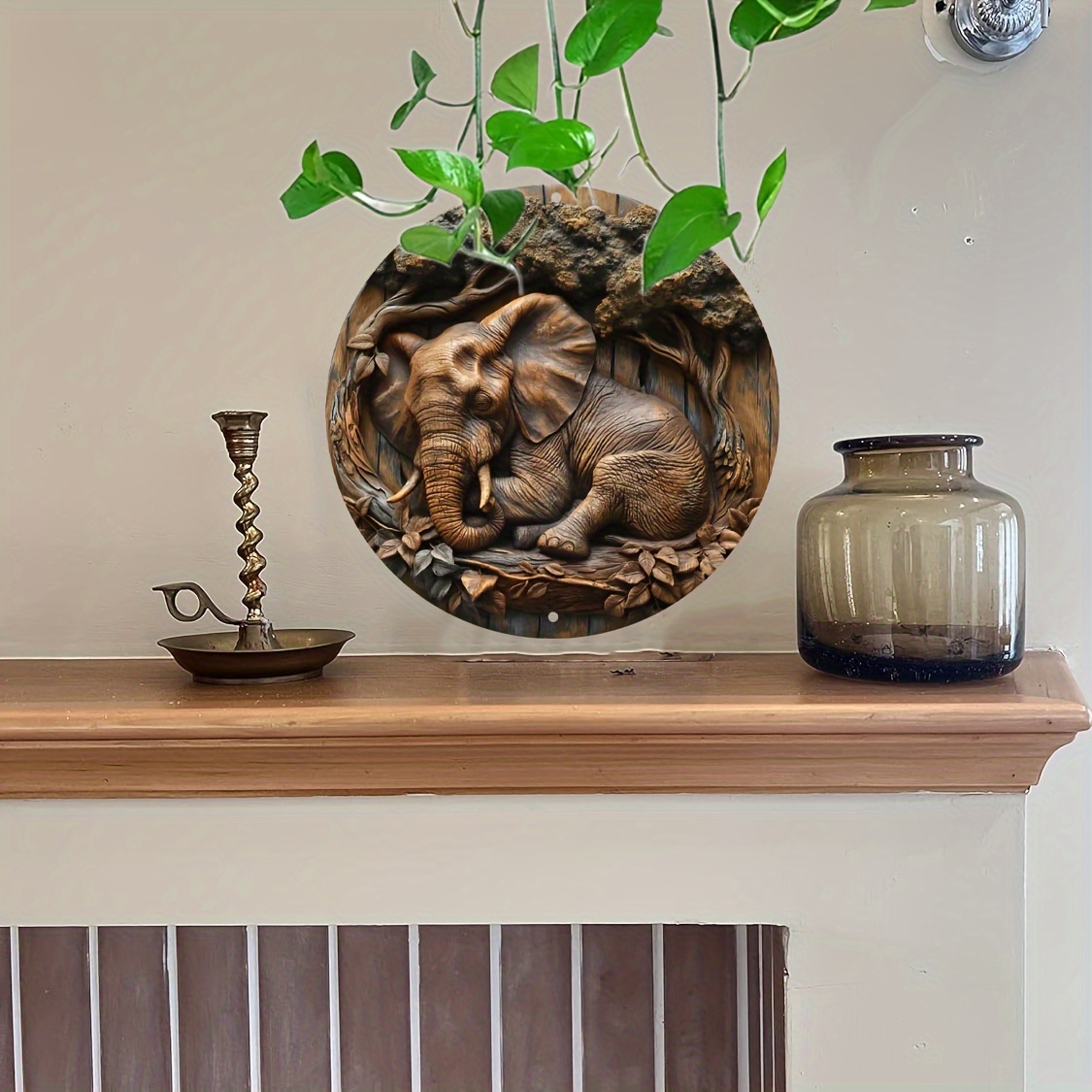 Round Metal Signage Aluminum African Elephant Comical Funny - Temu