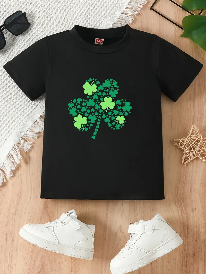 St Patricks Day Girls Cartoon Pattern T Shirt Crew Neck Temu Ireland