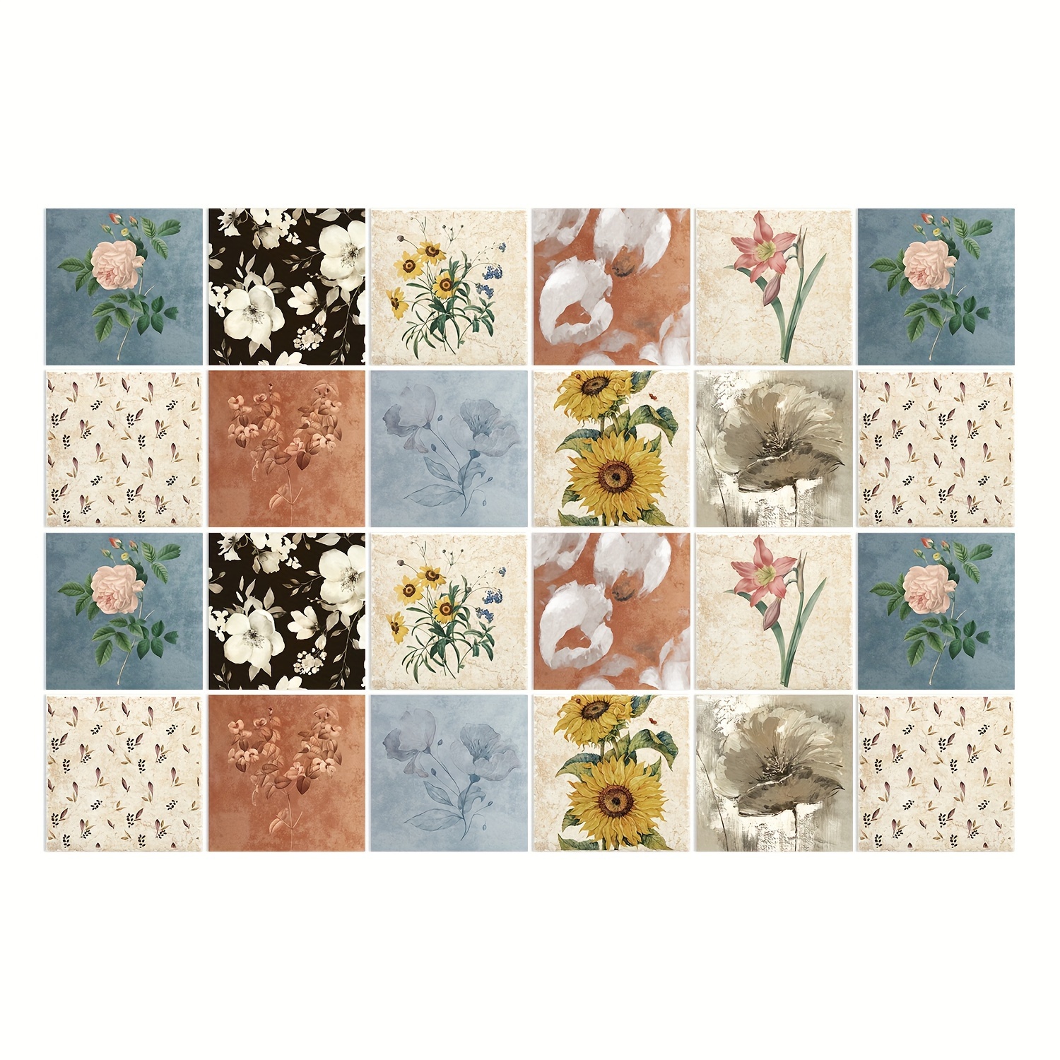 Self adhesive Removable Tile Stickers Floral Imitation - Temu Ireland