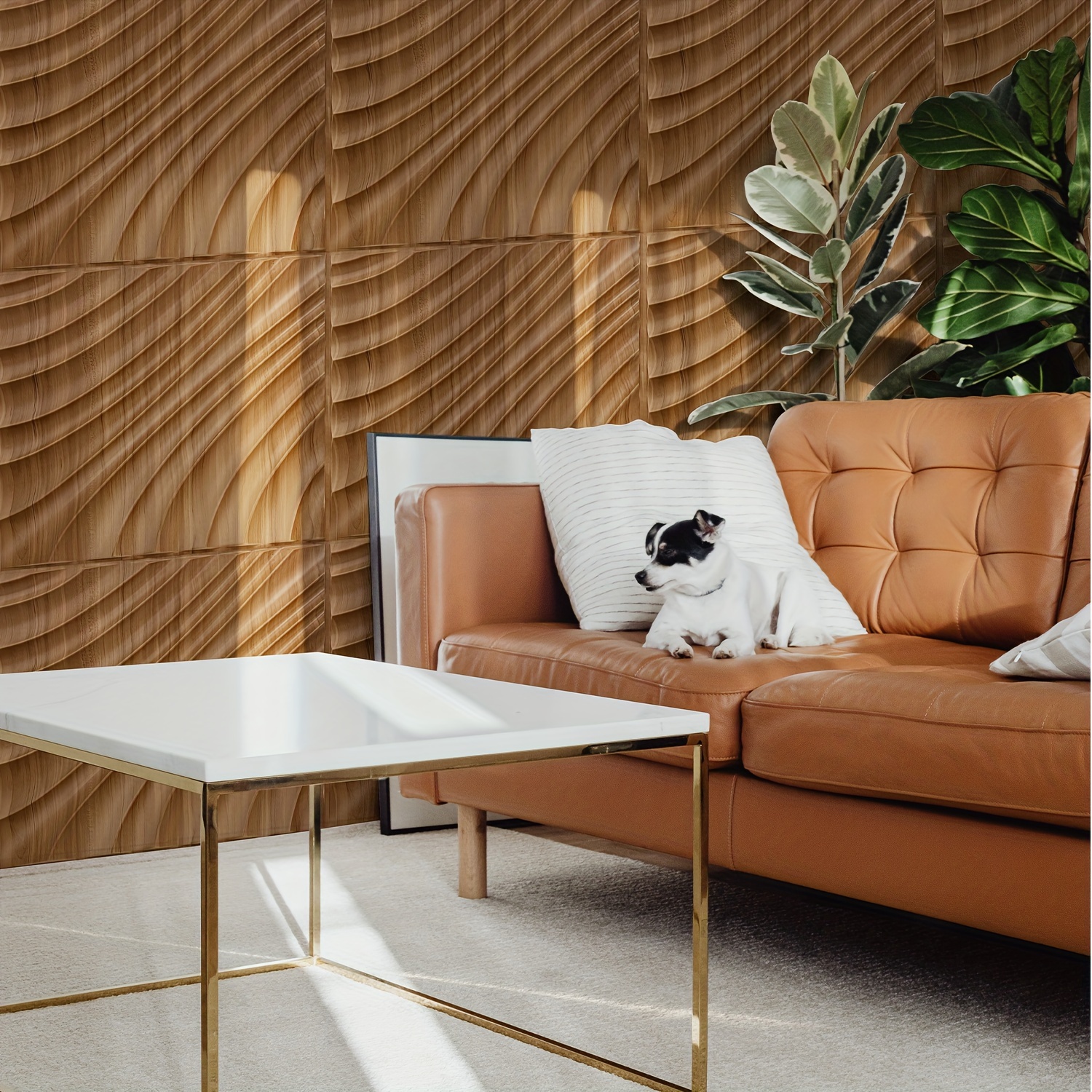 Stickgoo Wave 3d Wall Panels Brown Wood Grain Wall Panels - Temu