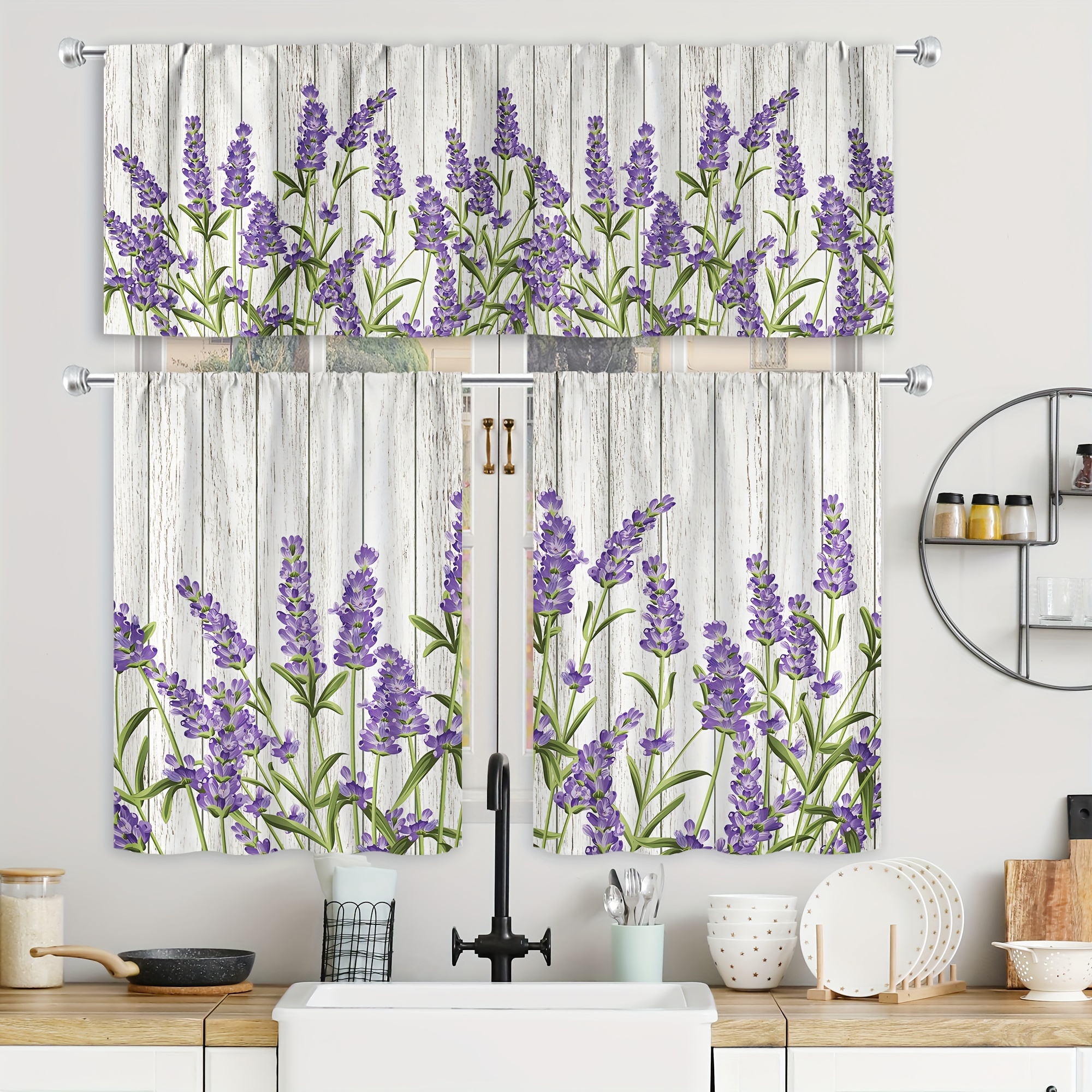 Cotton Kitchen Curtains sold on Temu United States