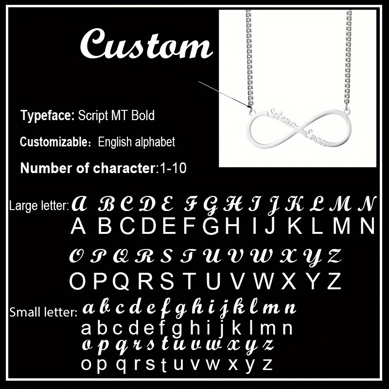 Stainless Steel Customized Personalized Diy Name Infinite - Temu United ...