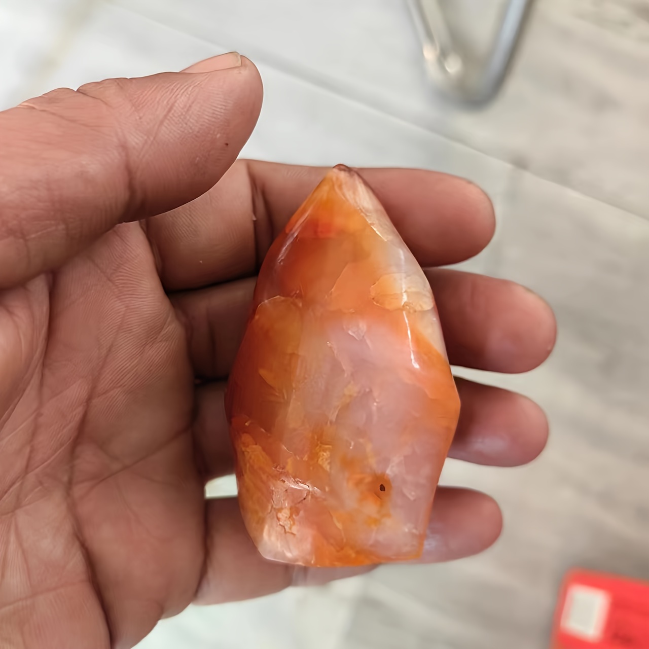 1pc Natural Carnelian Red Agate Torch Flame Psychic Meditation Gemstone ...