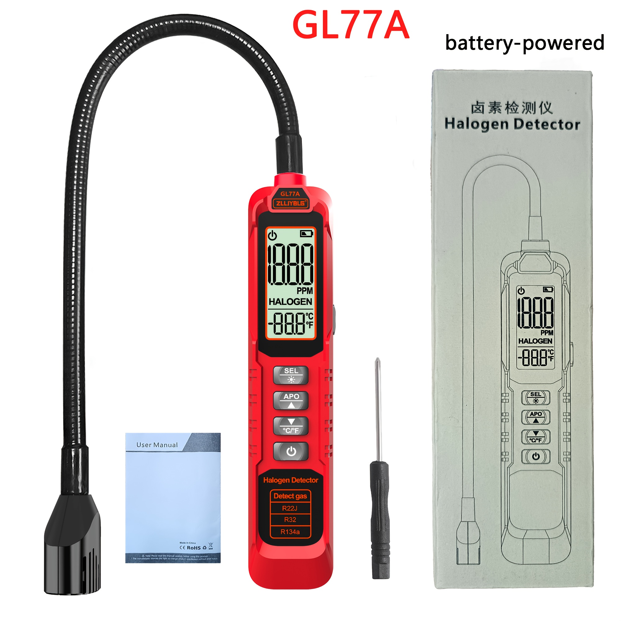 TEMU Refrigerant Leak Detector, Heating Diode Sensor, Halogen ...
