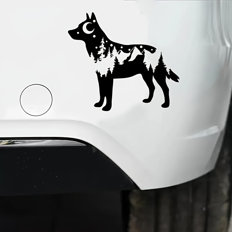 Mountain Moon Star Cattle Dog Car Stickers Laptop Water - Temu New Zealand