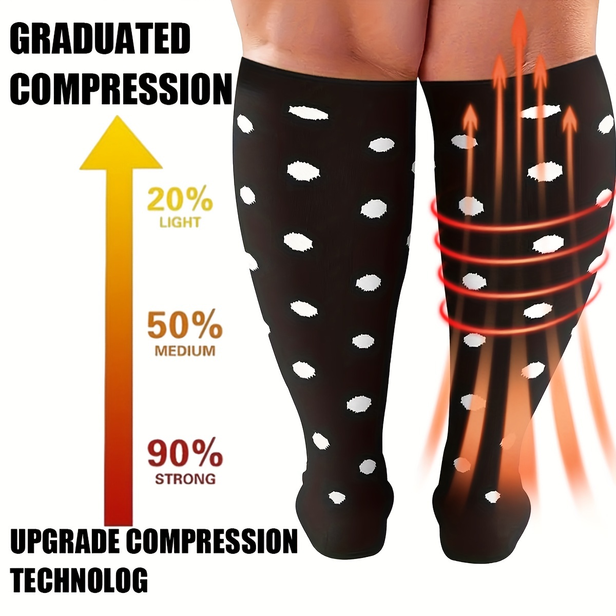 Plus Size Compression Socks Women Men Copper Wellow 15 20 - Temu