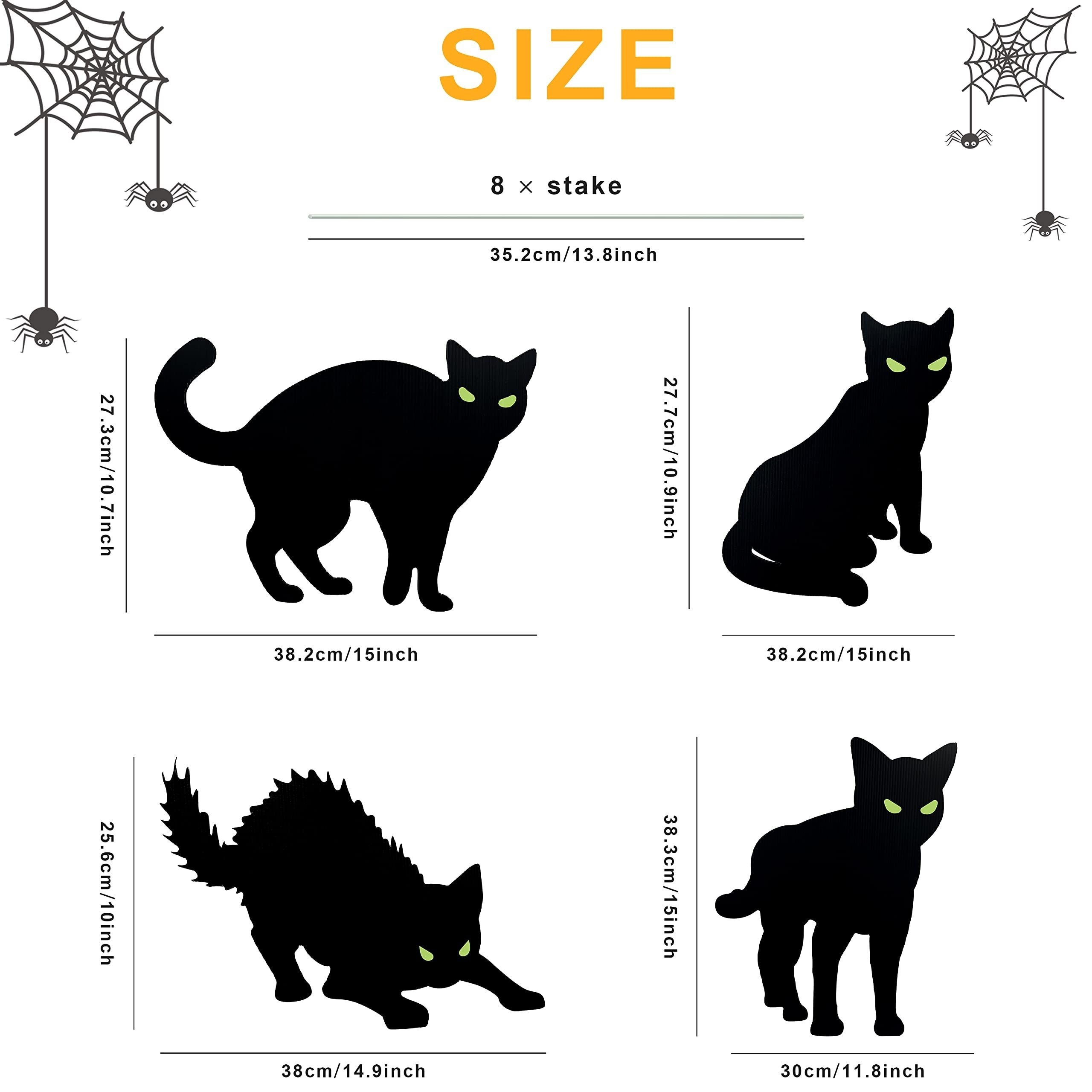 Halloween Black Cat Yard Signs Glow in Waterproof - Temu