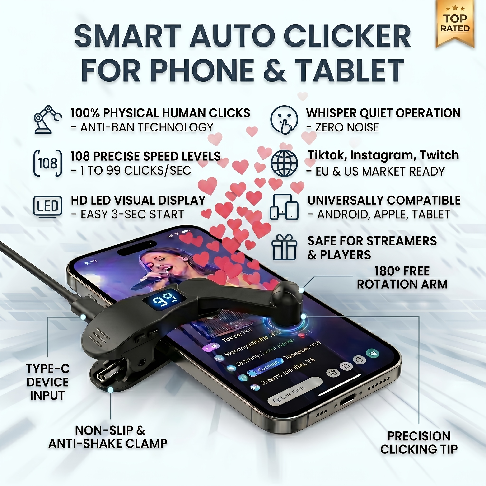 auto key clicker sold on Temu United States