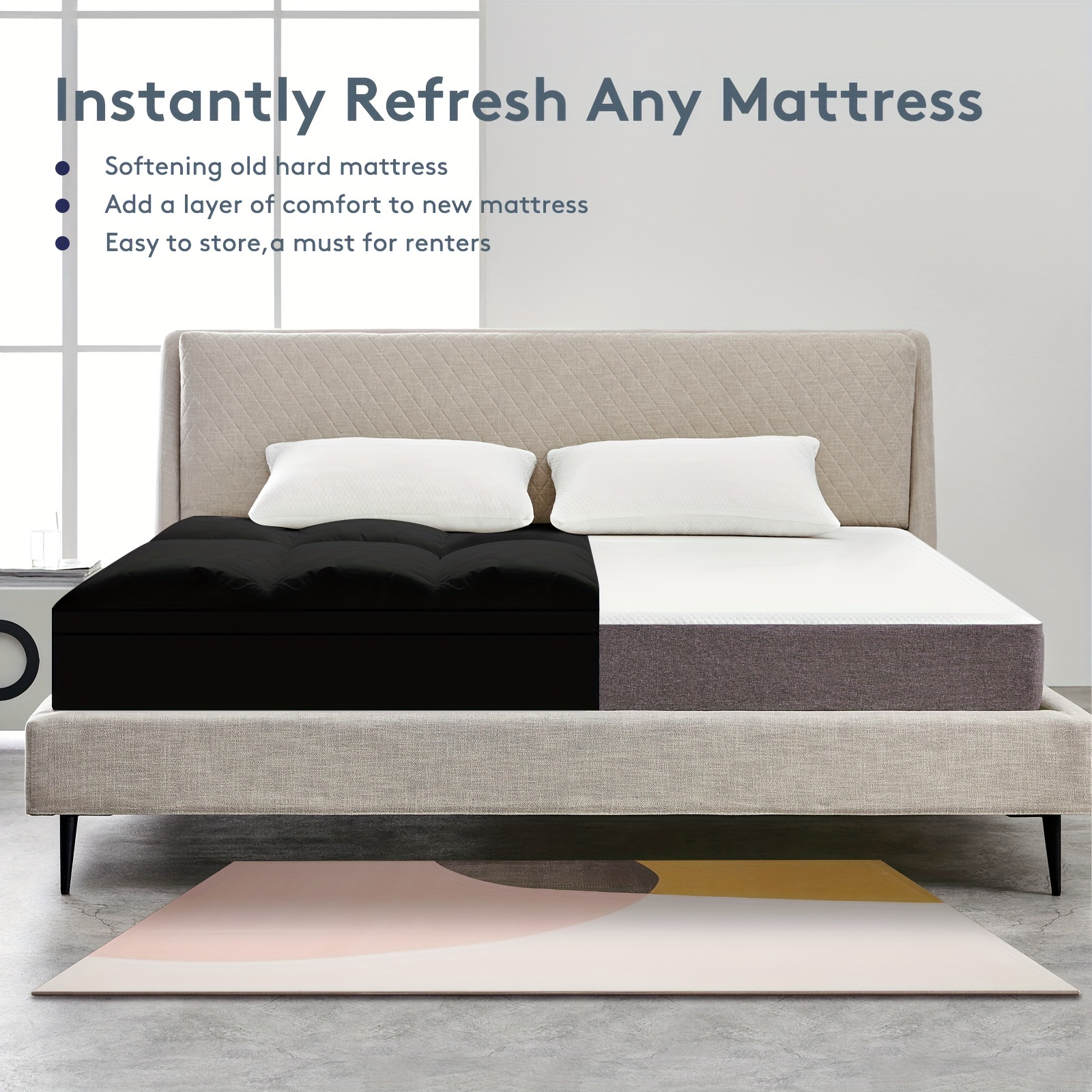 Mattress Topper For Back Pain, Cooling Extra Thick Mattress Pad Cover ...