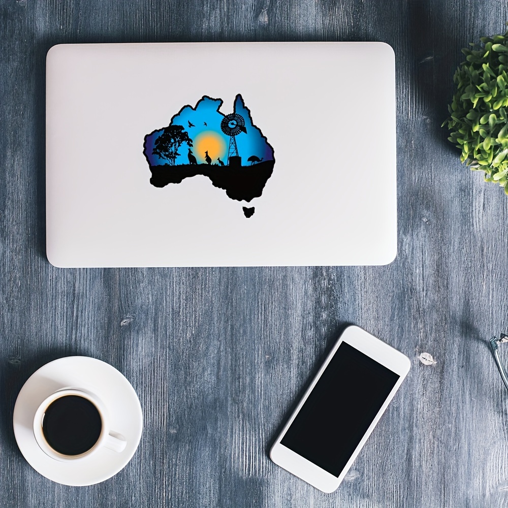 Australian Map Vinyl Decal Sticker Emu Windmill Kangaroo - Temu Australia