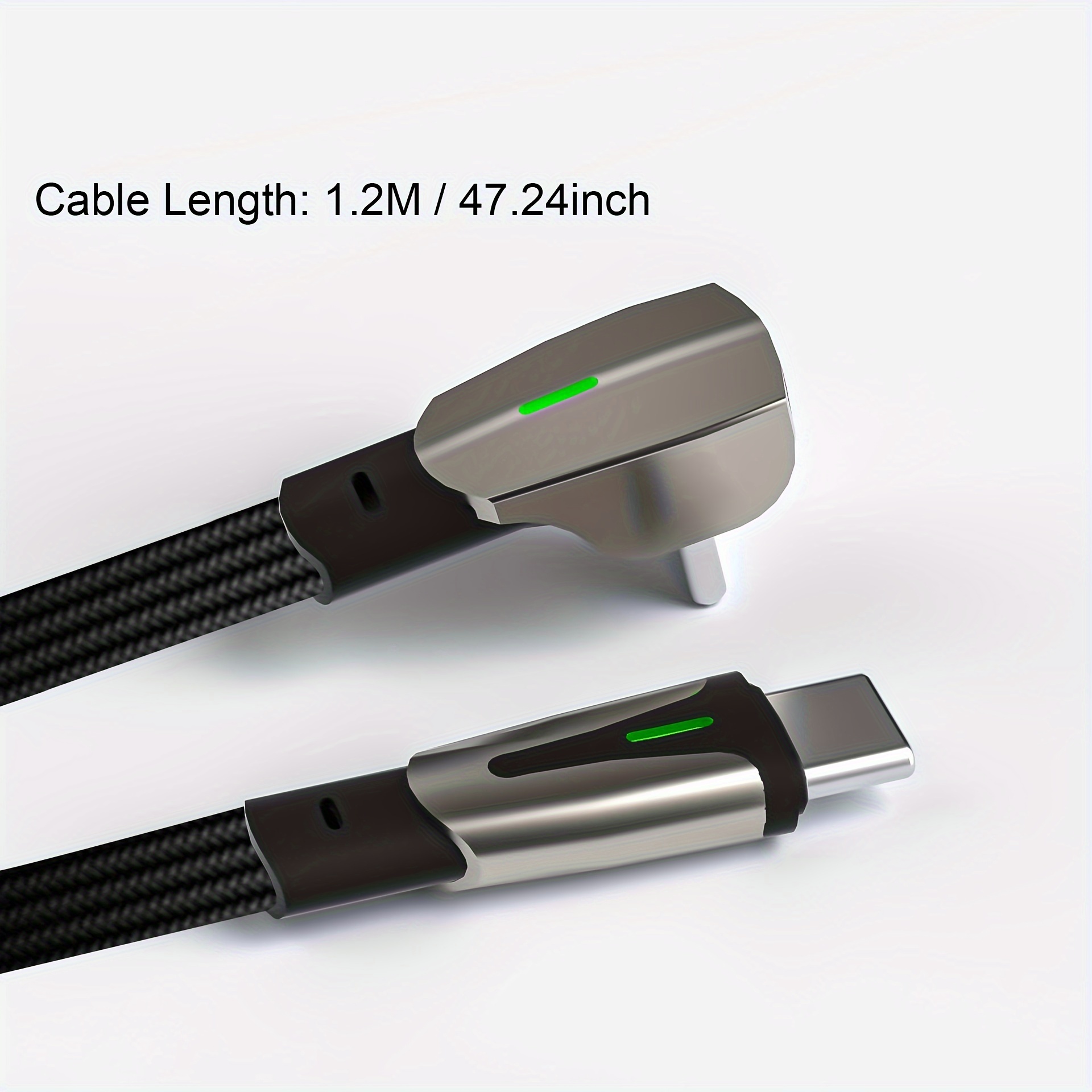 60w Fast Charge Usb-c To Usb-c Cable, High Density Nylon Braided, Elbow ...