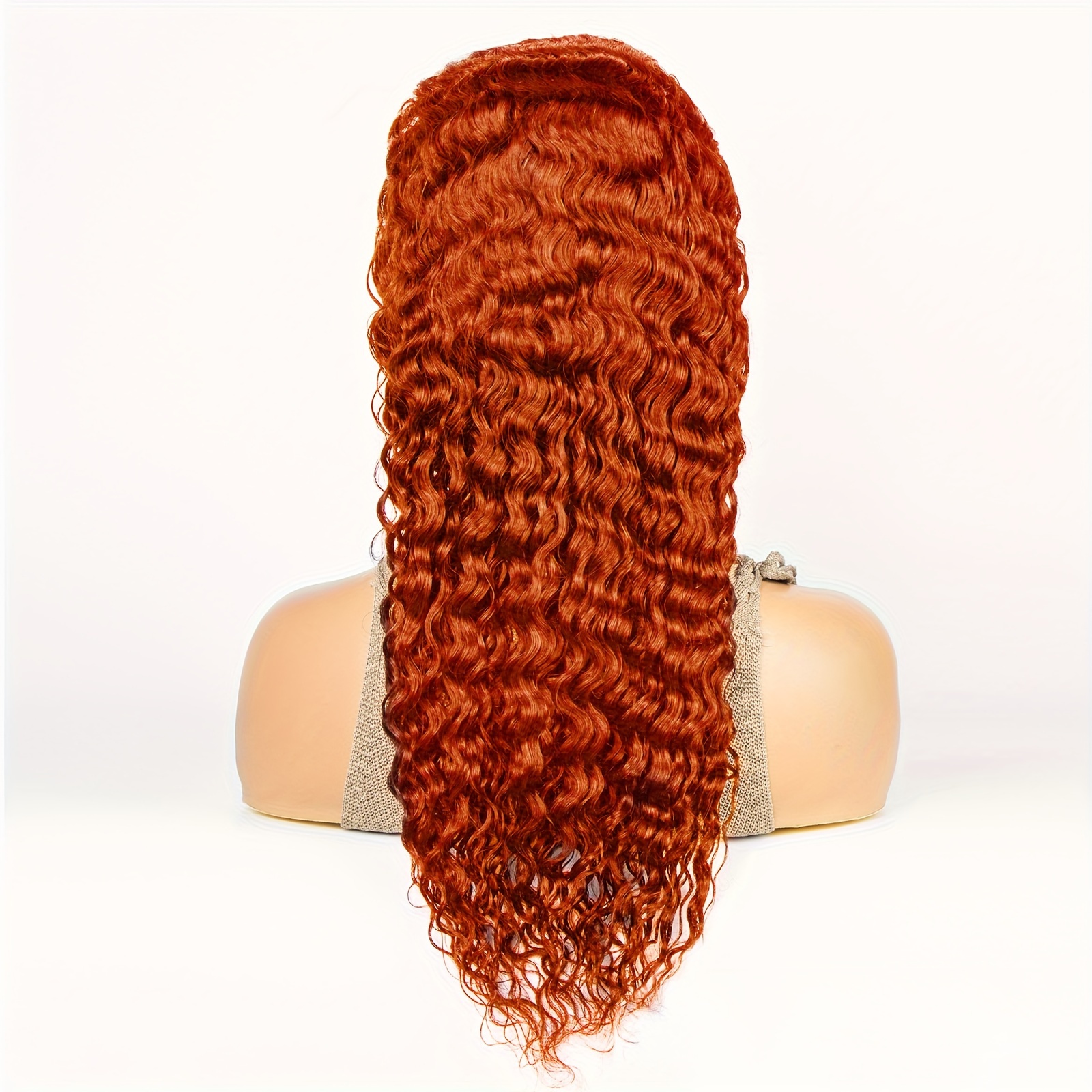 Ginger Orange Color Lace Front Wigs Water Curly Human Hair - Temu Australia
