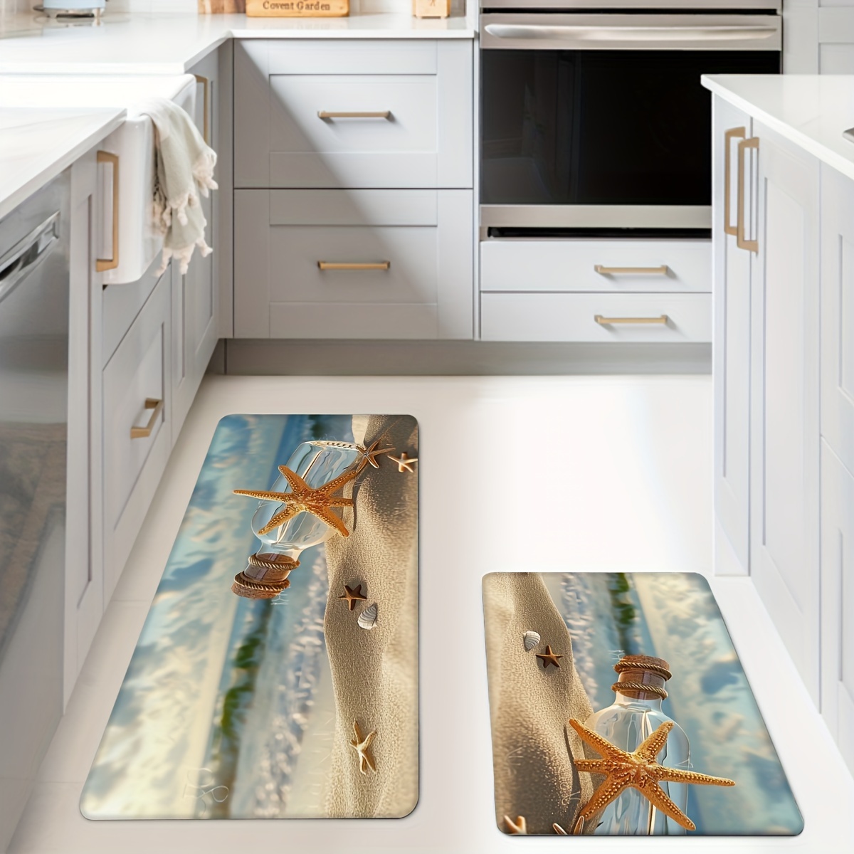 Starfish Pattern Kitchen Rugs Non slip Durable Bathroom Pads - Temu ...