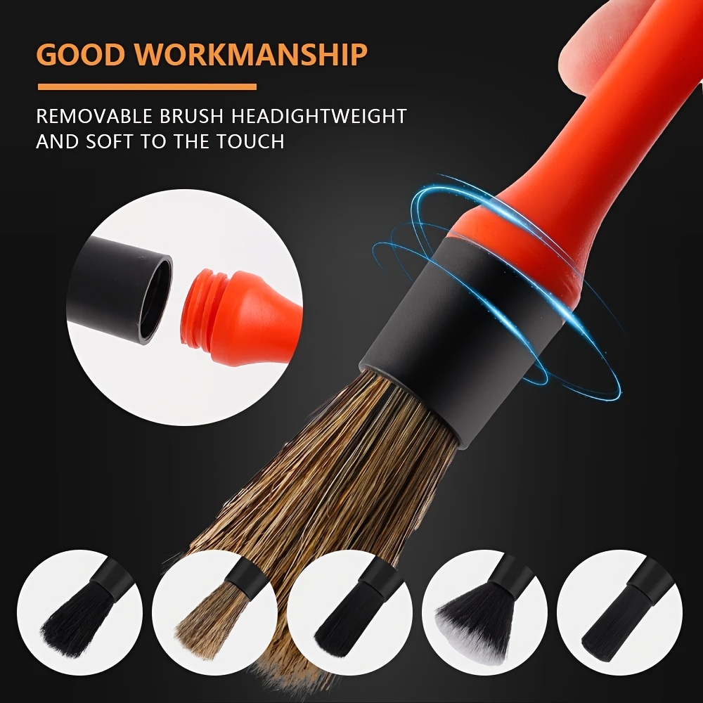 Auto Detailing Brush Set Mixed Hair Car Detail Brushes - Temu United ...