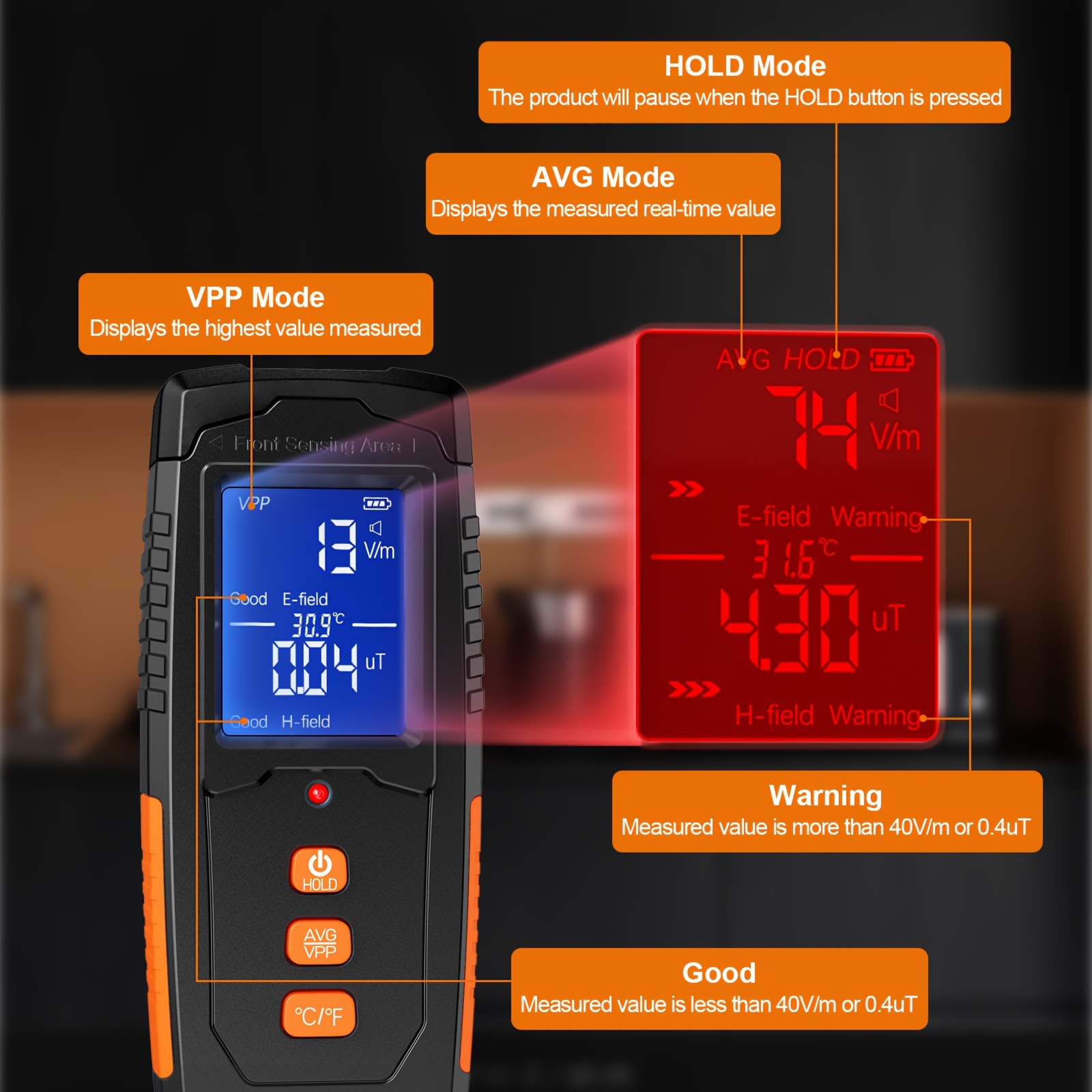 3 in 1 emf meter digital electromagnetic field - Temu