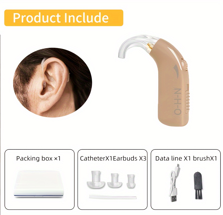 Hearing Aids Sound Amplifier Hearing Aid Deafness Behind Ear - Temu