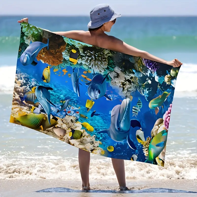 Underwater World Pattern Beach Towel Quick Drying Absorbent - Temu ... Underwater World Pattern Beach Towel Quick Drying Absorbent - Temu ...