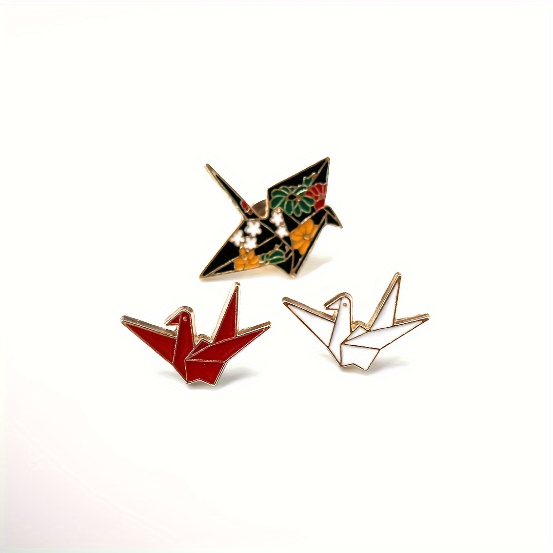 Enamel Alloy Paper Crane Brooch Japanese Origami Animal - Temu Netherlands