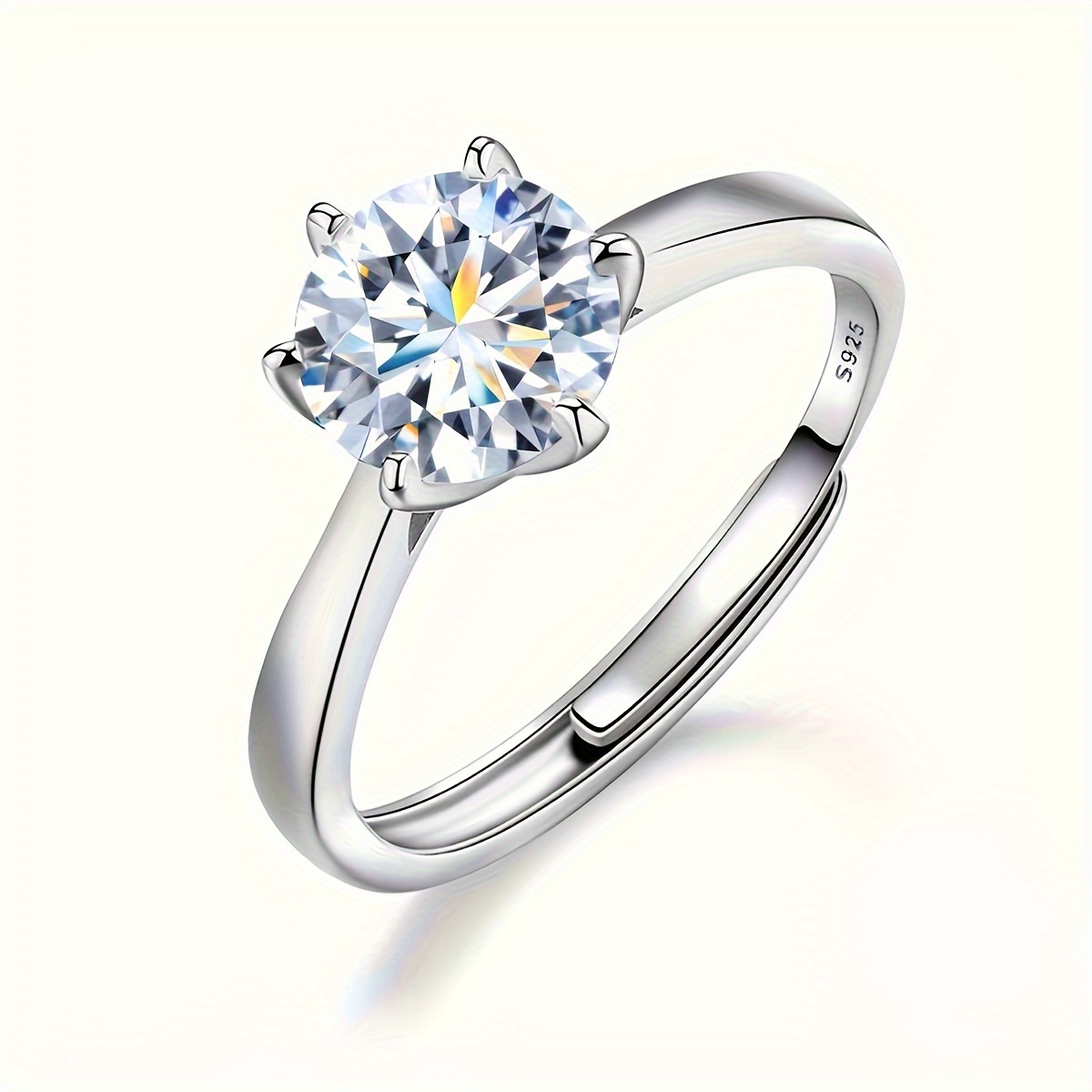 Moissanite Promise Ring 925 Sterling Silver Classy Solitaire - Temu Denmark