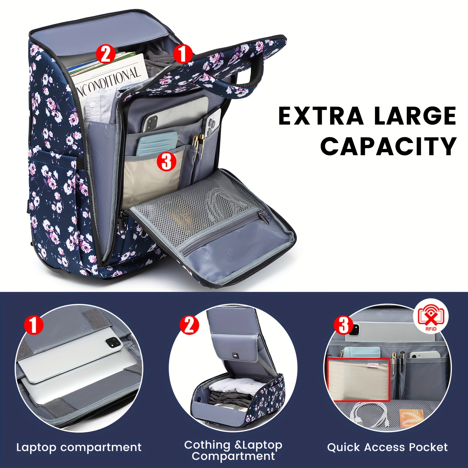 Yh gs Rolling Backpack Waterproof Backpack Wheels Business - Temu