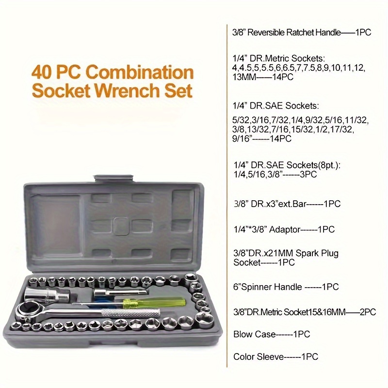 Socket Wrench Set Combination Carrying Case Steel Mechanical - Temu Canada
