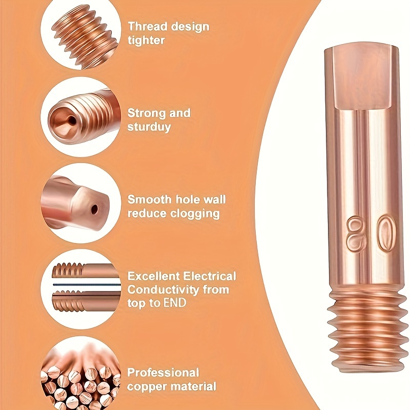 25pcs Mig Welding Tips 0 35 89mm Hole Diameter Compatible For More ...