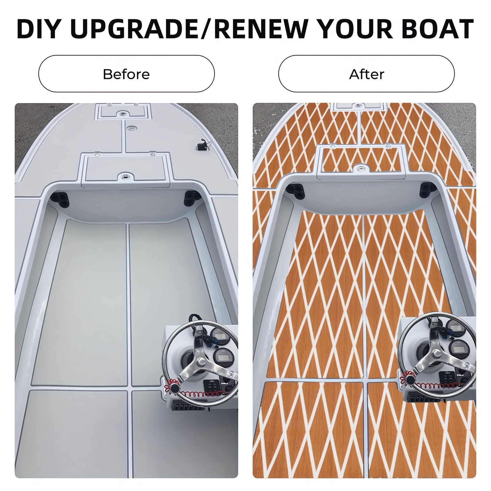 2 Pcs Boat Flooring Eva Foam Decking 94 X 36 6mm Non Skid Self Adhesive ...