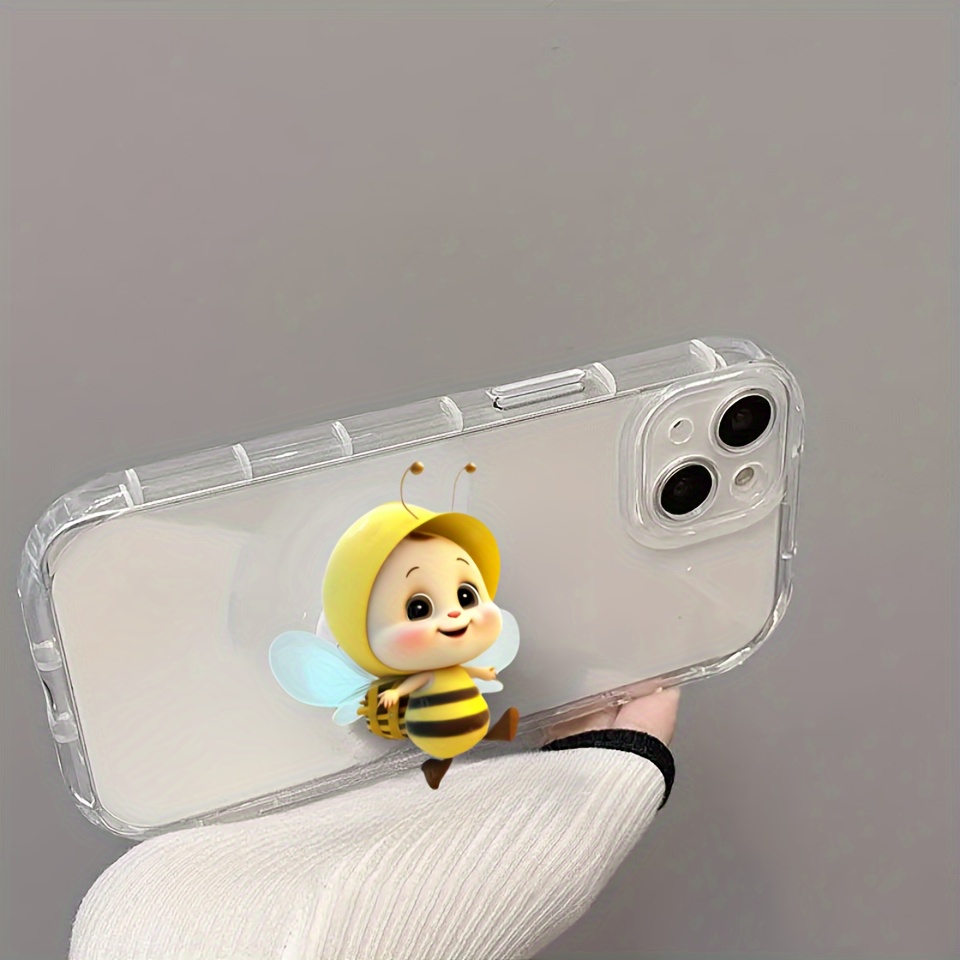 Acrylic Cute Bee Phone Stand 360° Rotating Back Mount - Temu
