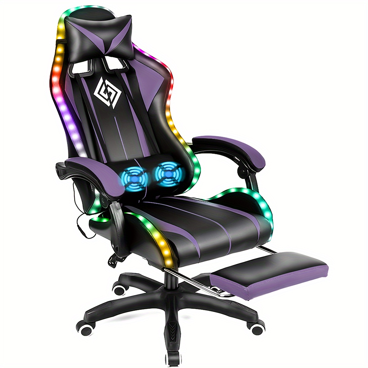 Massage racing gaming chair chair with rgb led lights store