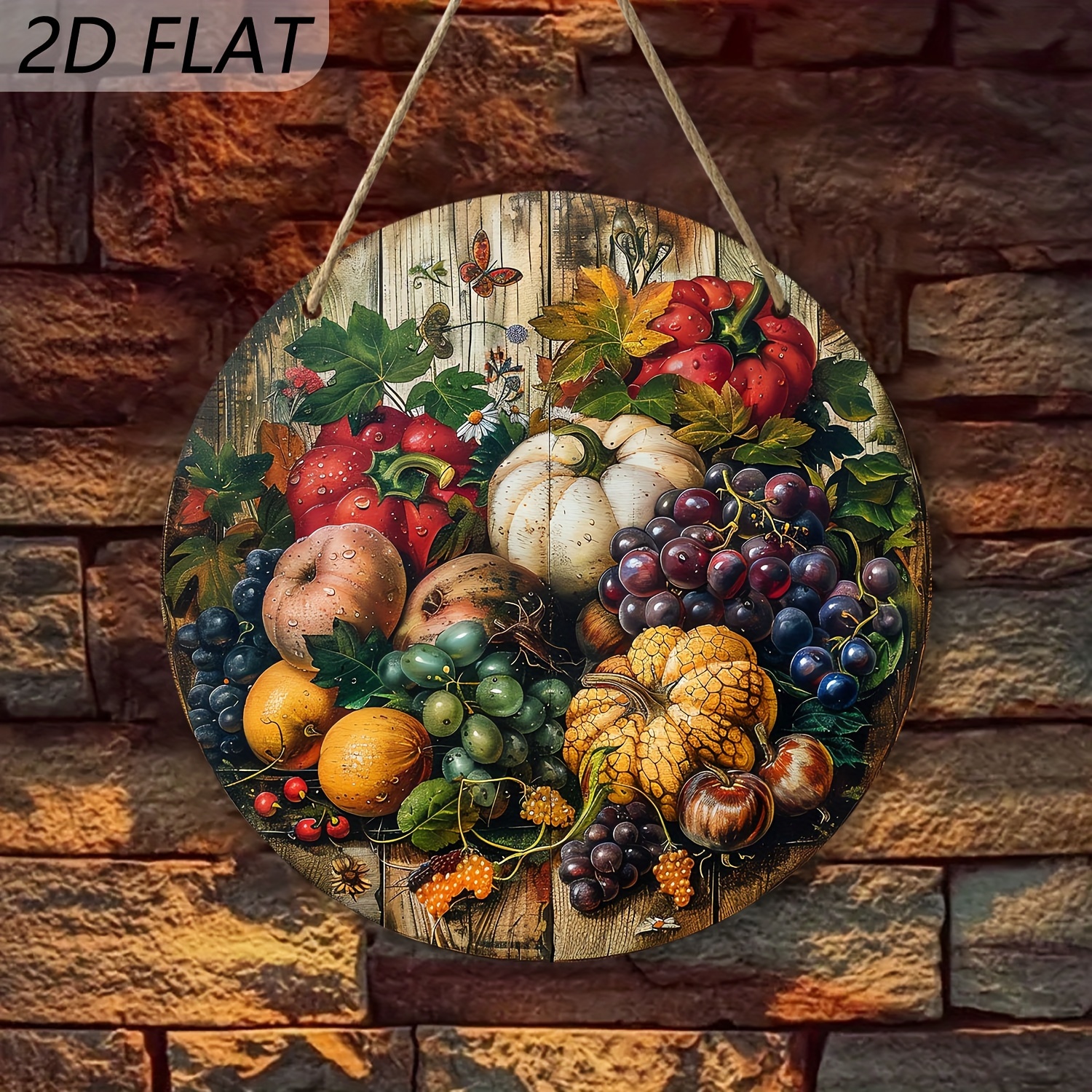 ვინტაჟური შემოდგომის მოსავალის ხის ნიშანი დაზიანებული - Temu Georgia