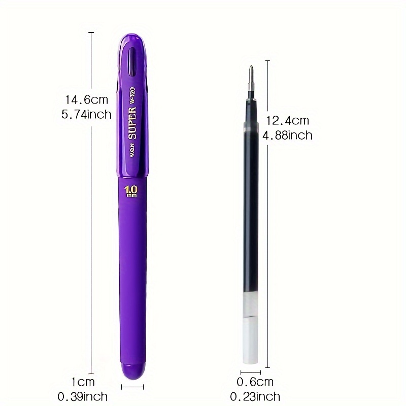Purple Neutral Pens + Black Refills Roller Ball Liquid Ink - Temu ...
