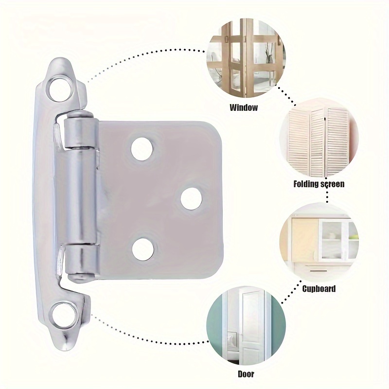 2-piece Polished Iron Self-closing Cabinet Hinges - Spring Mechanism ...