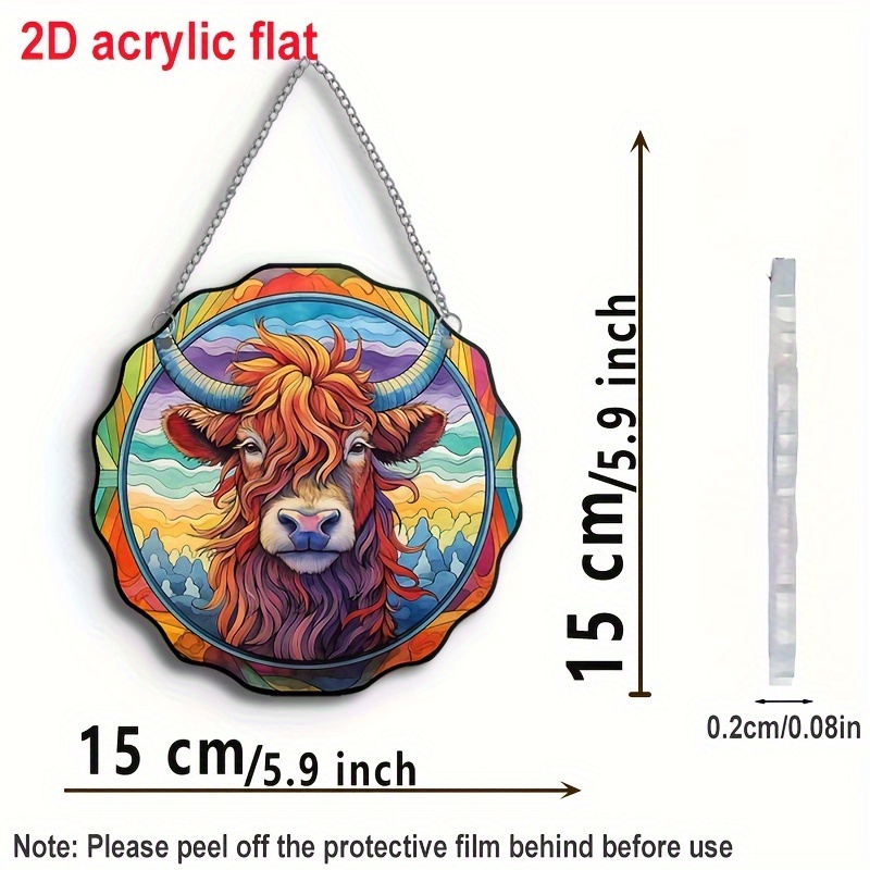 Highland Cow Pattern Window Hanging Decor Office Room Rv - Temu Australia