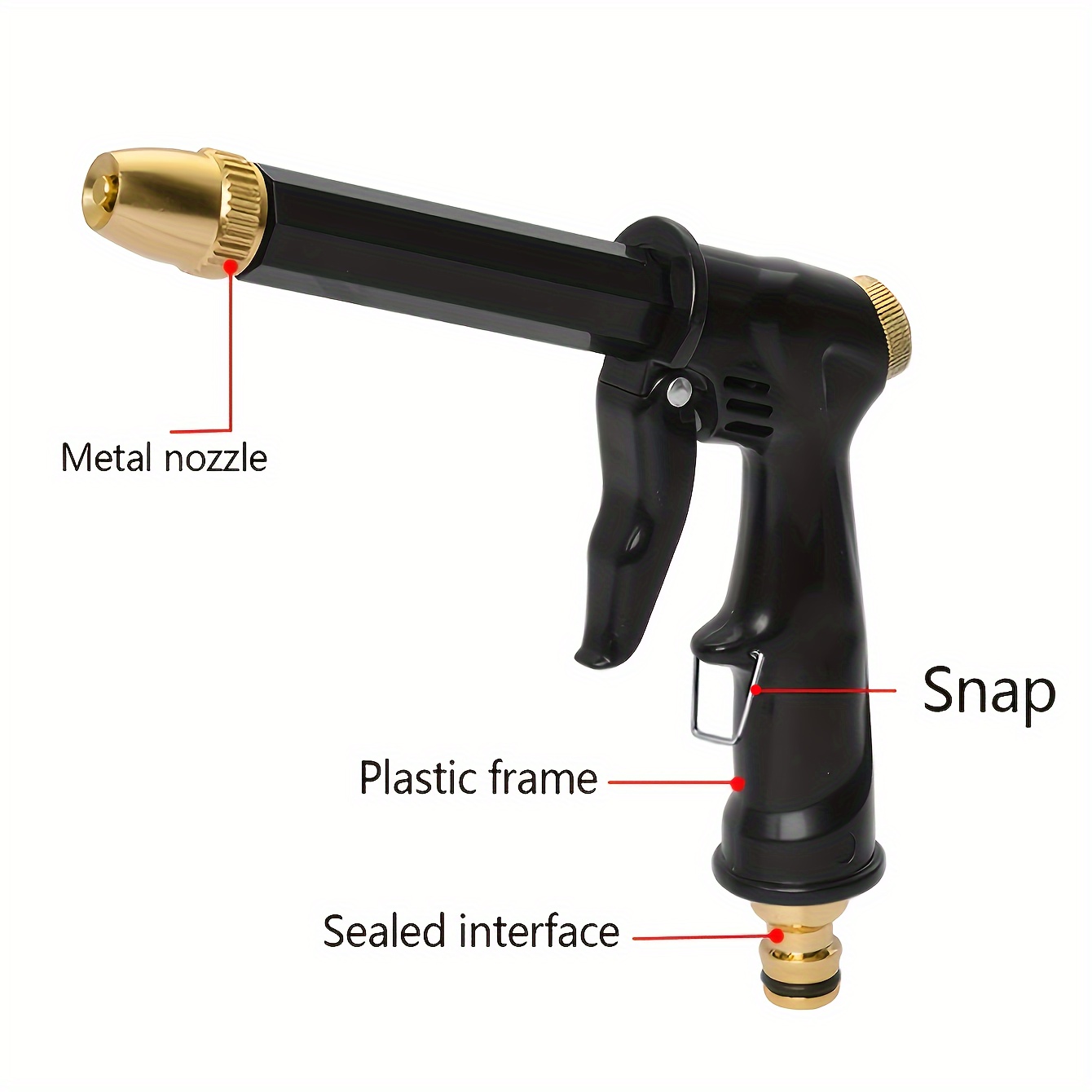 portable high pressure water hose nozzle spray adjustable Temu United Kingdom